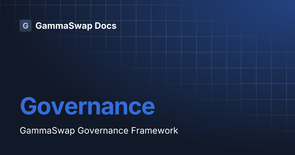 Governance | GammaSwap Docs
